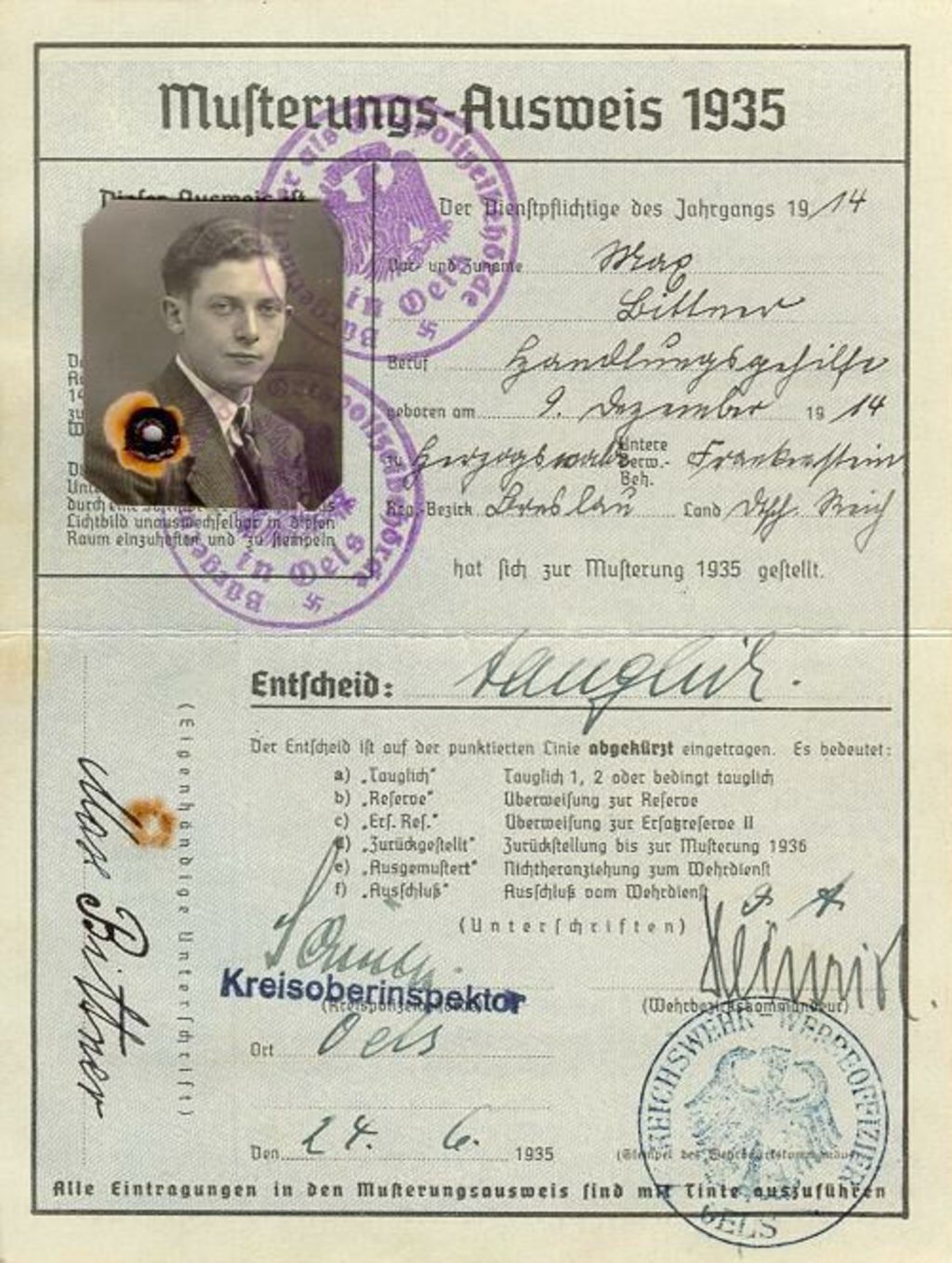 Ablauf der Musterung bei der Wehrmacht in Oberschlesien - Geschichte ...