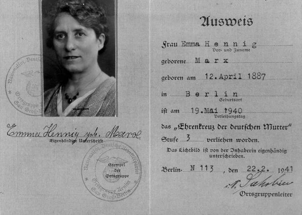 LeMO Objekt - Ehrenkreuz der deutschen Mutter, 1941